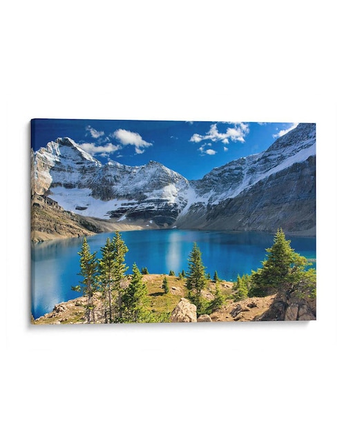 Litografía Canvas Lab Montaña Nevada y Lago técnica Impresión 1
