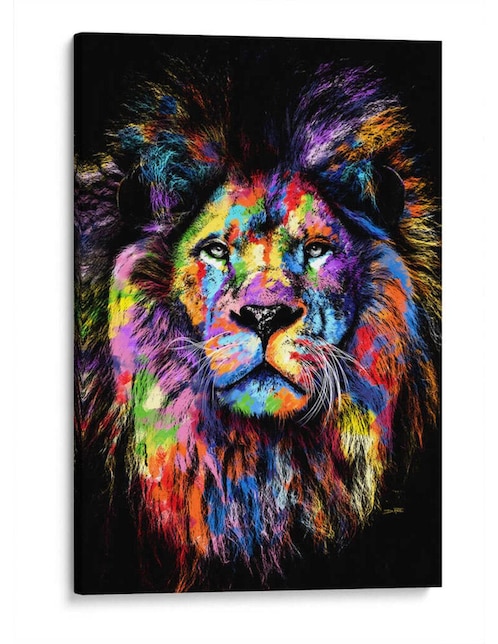 Litografía Canvas Lab León Colorido técnica Impresión 1
