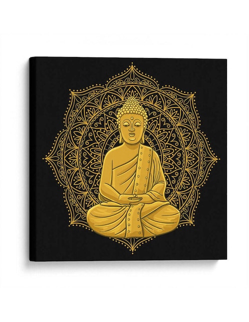 Litografía Canvas Lab Buda Con Mandala Dorada 1