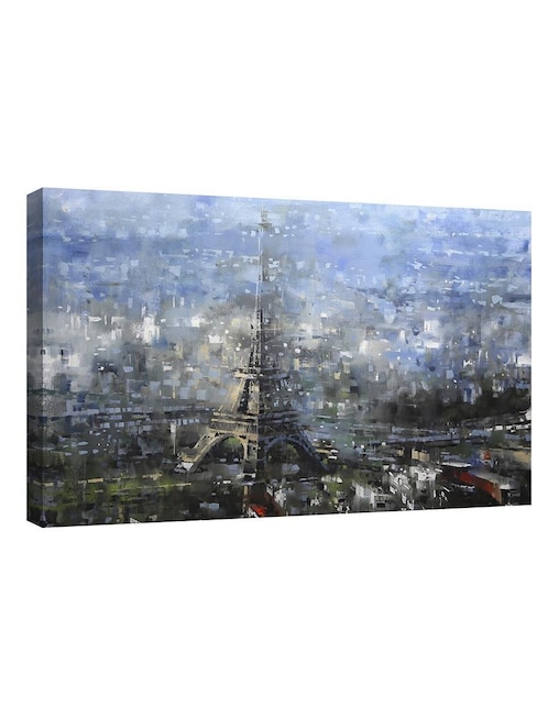 Pintura Paris azul técnica mixta Cuadros Jr Paisaje 1