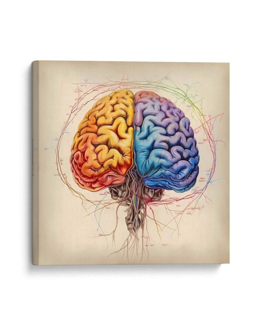 Cuadro decorativo Canvas Lab Sketch del Cerebro por Dominico Zafri 1
