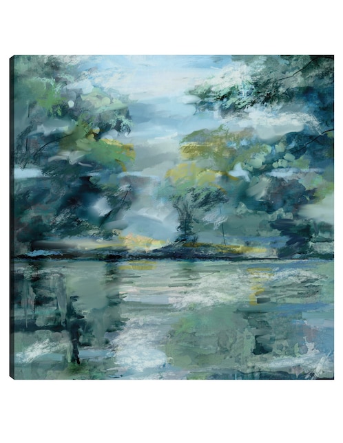 Cuadro decorativo Vista junto al lago técnica mixta Cuadros Jr Lagos 1