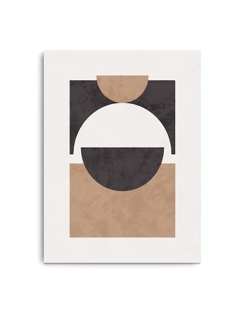 Cuadro decorativo Canvas Art geometría en arte en café y gris con barniz a registro 1