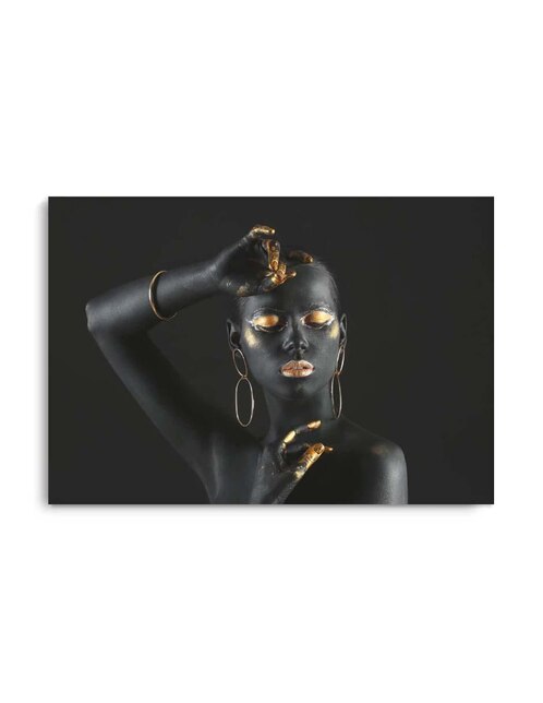 Cuadro decorativo Canvas Art maquillaje dorado con barniz a registro 1