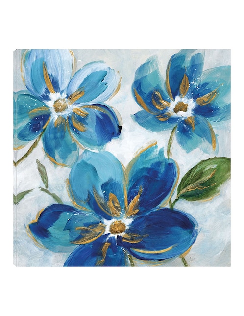 Cuadro decorativo Azules Florecientes I técnica mixta Cuadros Jr ...