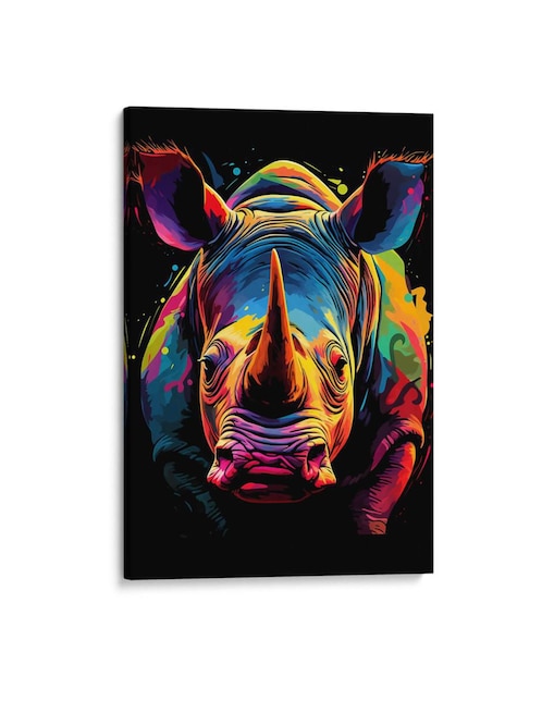 Cuadro decorativo Canvas Lab rinoceronte 1