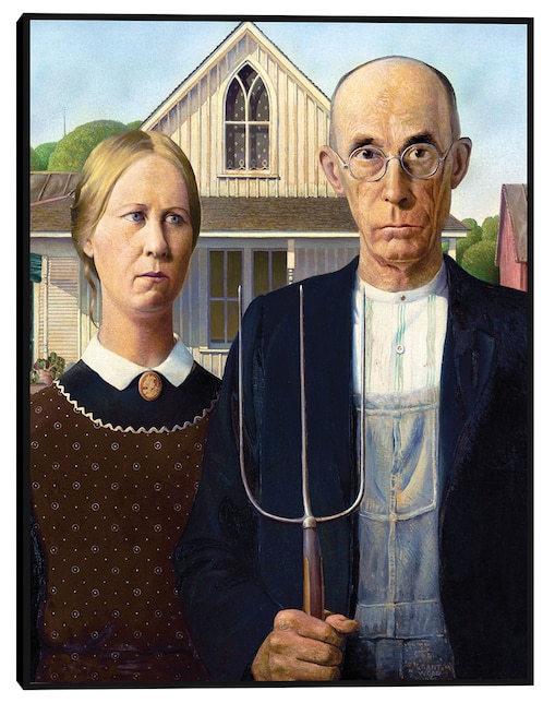 Cuadro decorativo Gótico americano (1930) técnica mixta Cuadros Jr Gente 1