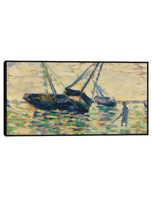 Cuadro decorativo Tres barcos y un marinero (Estudio para el varamiento ...