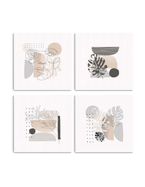 Cuadro decorativo Canvas Art set de minimalistas manchas lujosas con barniz a registro