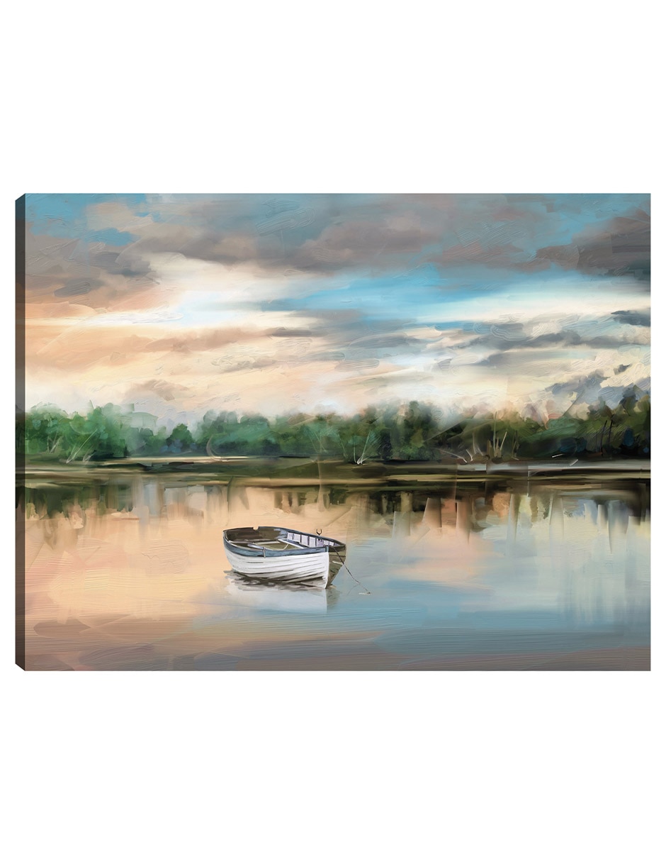 Cuadro decorativo Bote de Remos Junto al Lago técnica mixta Cuadros Jr ...