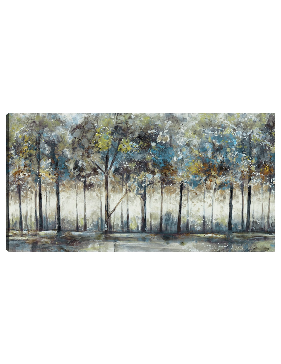 Pinturas De Arte árboles Bosque Una Pintura De Un Bosque Con árboles