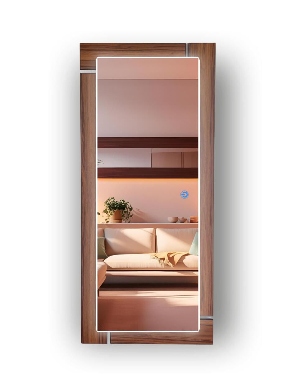 Espejo rectangular Ard Decorativo de pared con luz Led Luminous Oak