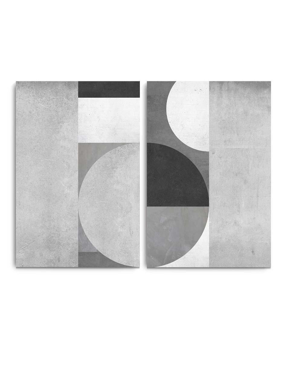Cuadro decorativo Canvas Art set de figura geométrica en gris con ...