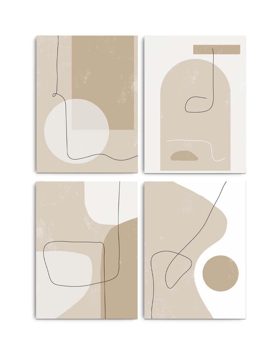 Cuadro decorativo Canvas Art set de modernos y abstractos con barniz a registro